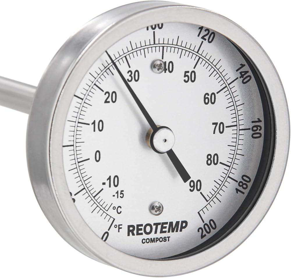 REOTEMP Super Duty Compost Thermometer with Fast Response - Fahrenheit ...