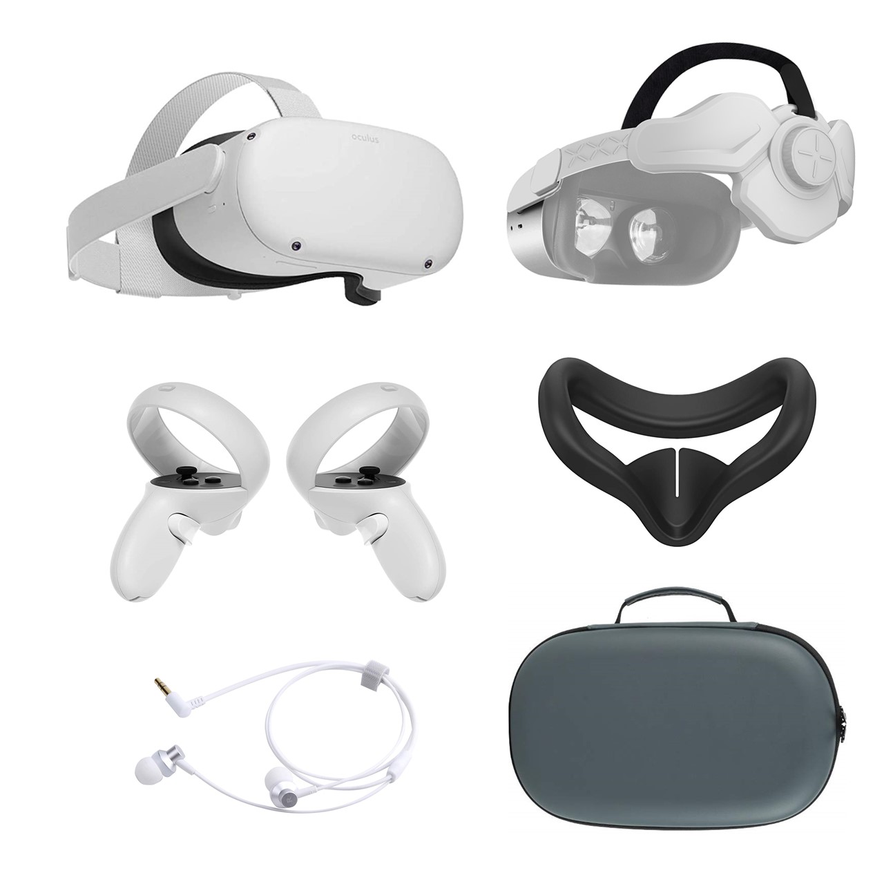 2021 Meta Oculus Quest 2 All-In-One VR Headset, Touch Controllers ...