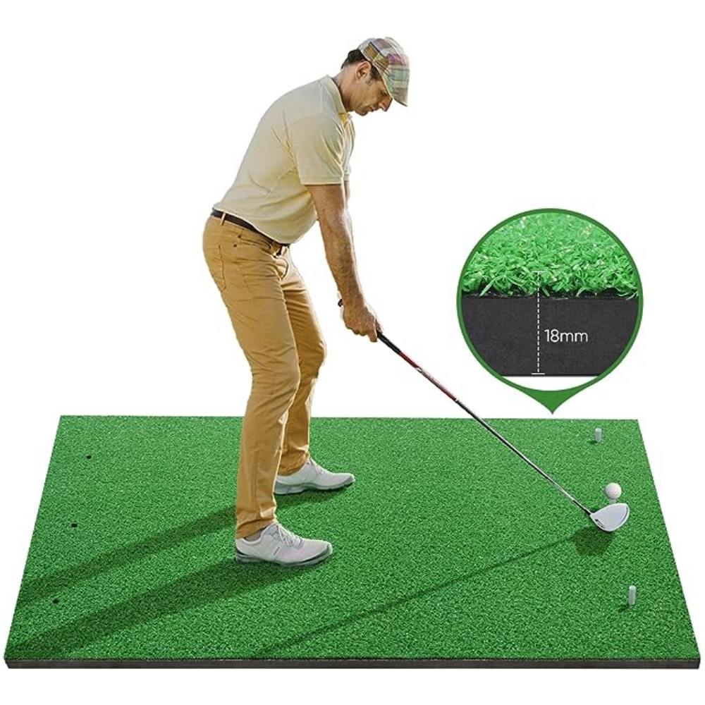 ORFELD Golf Hitting Mat, 5x3ft Home Golf Turf Practice Mat for Hitting ...