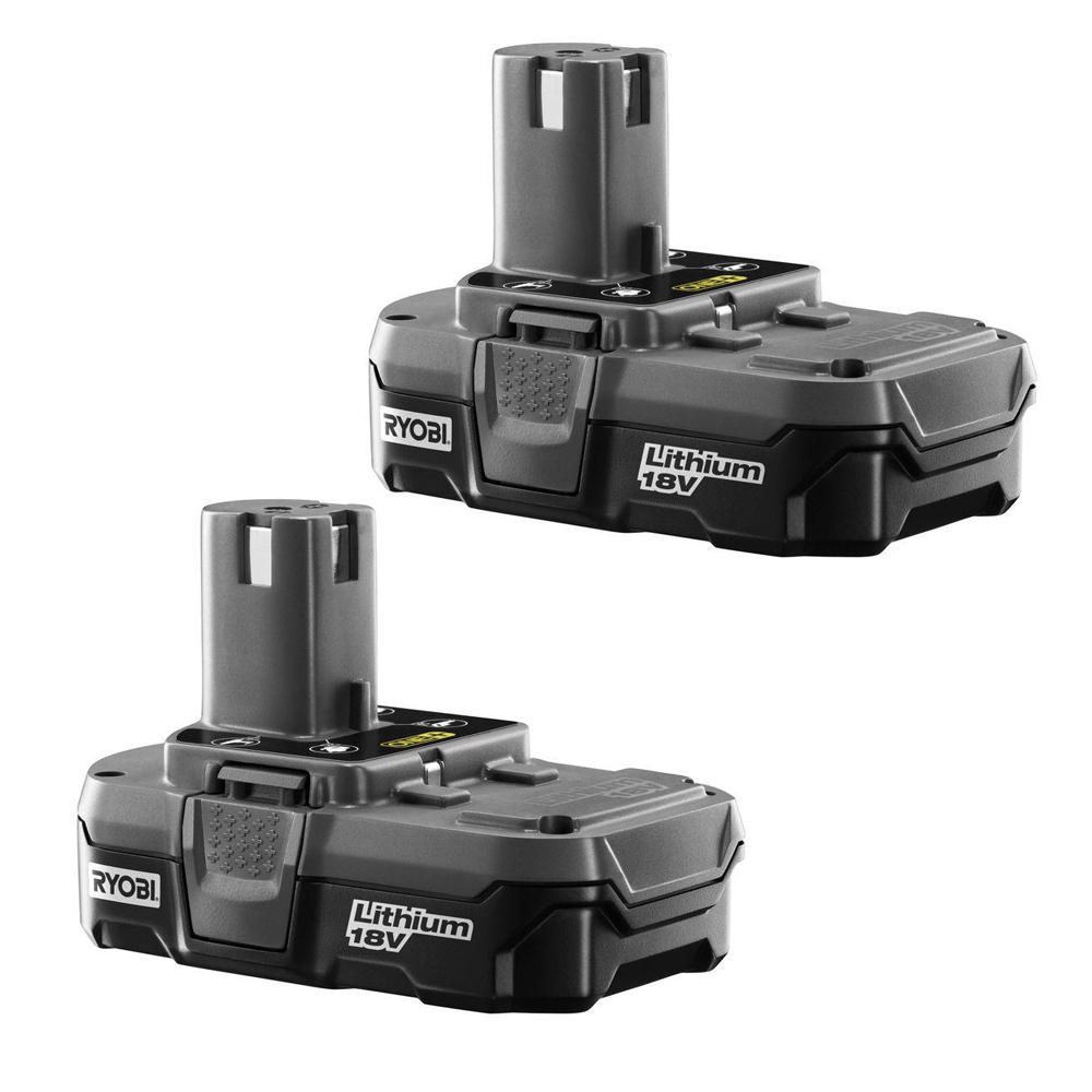 Ryobi 2 Pack Of OEM Replacement 18 Volt 1.3 Amp Lithium-Ion Batteries ...