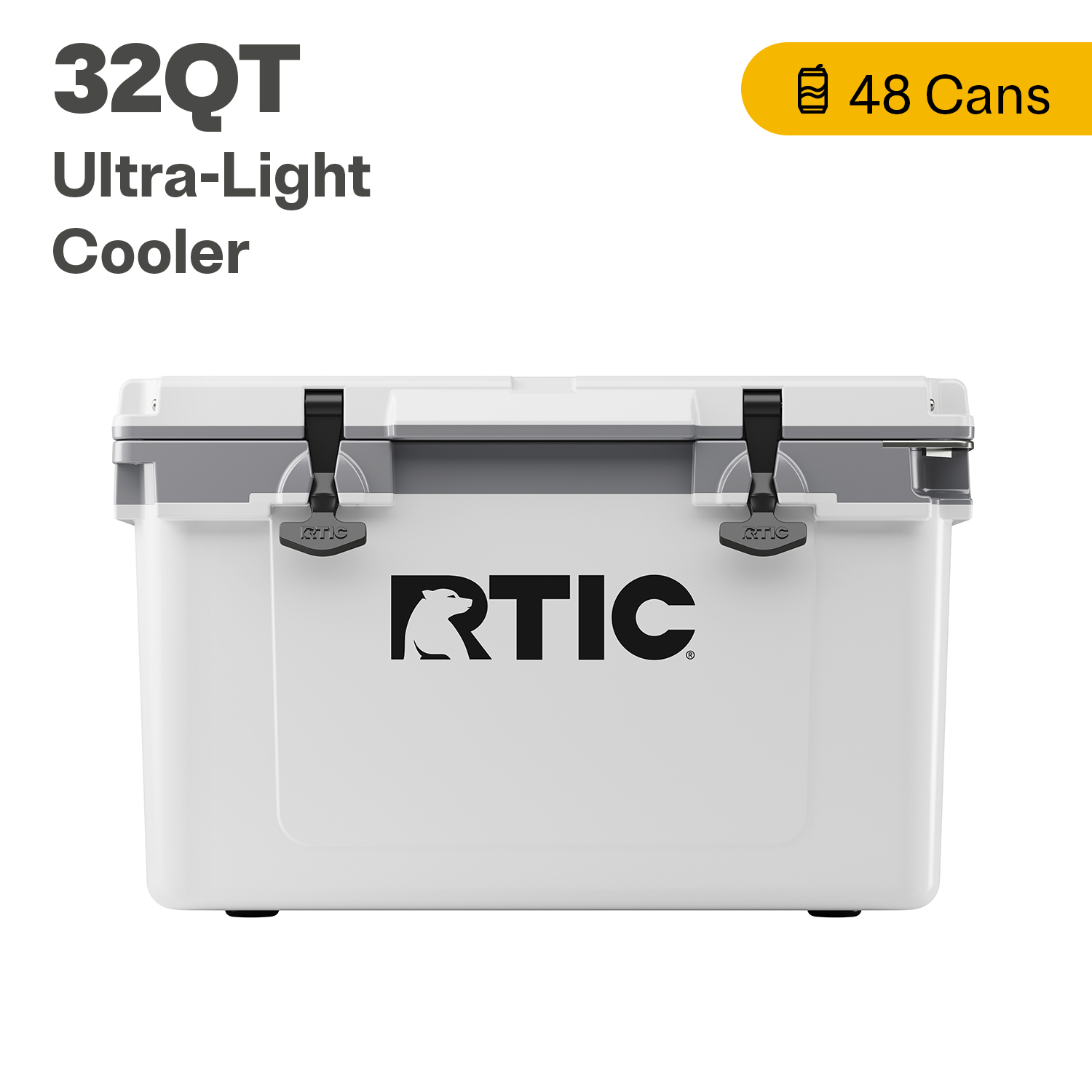 RTIC 32 QT Ultra-Light Hard-Sided Ice Chest Cooler, White and Grey ...