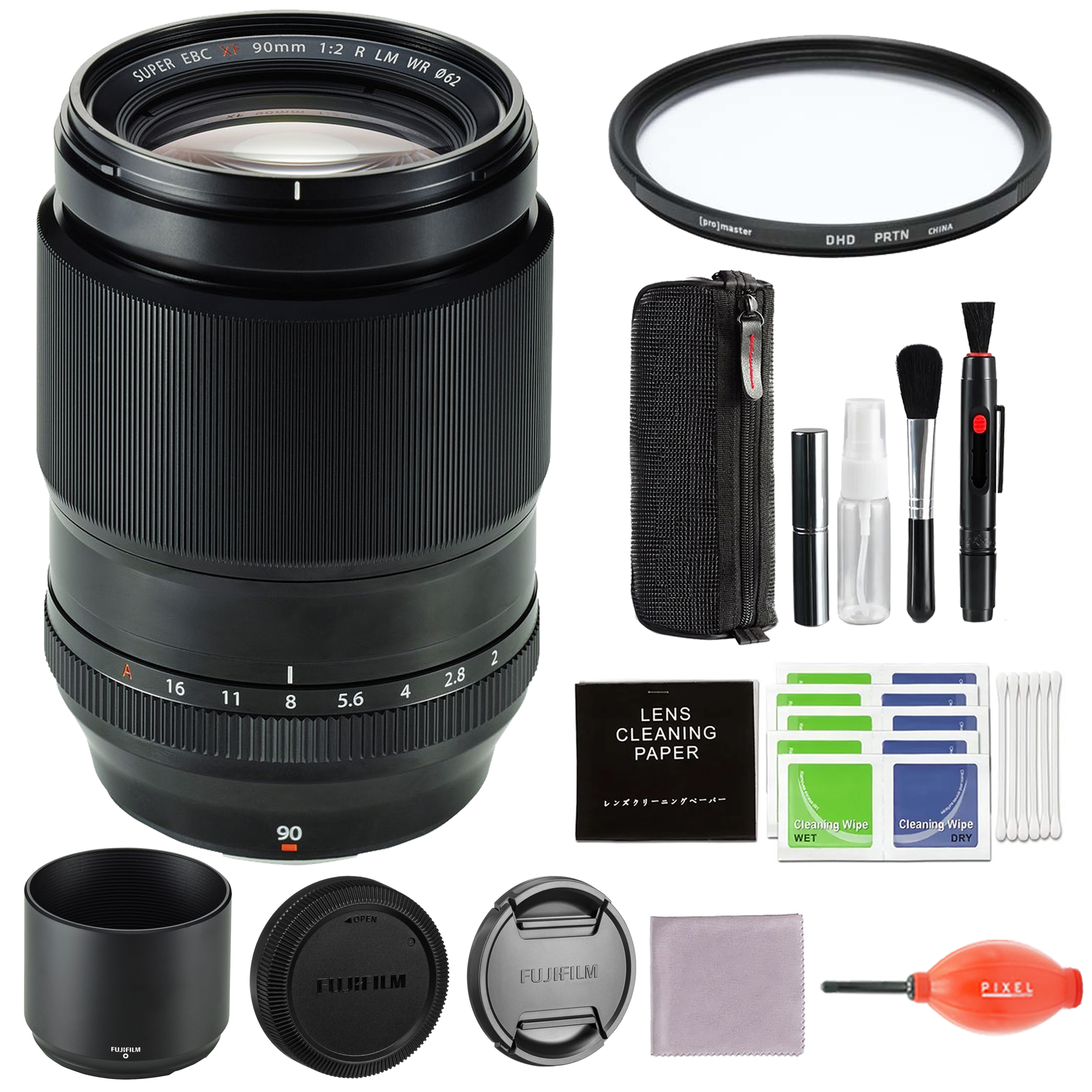 Fujifilm XF 90mm F2 R LM WR Lens Bundle with Pixel Advanced Accessories ...