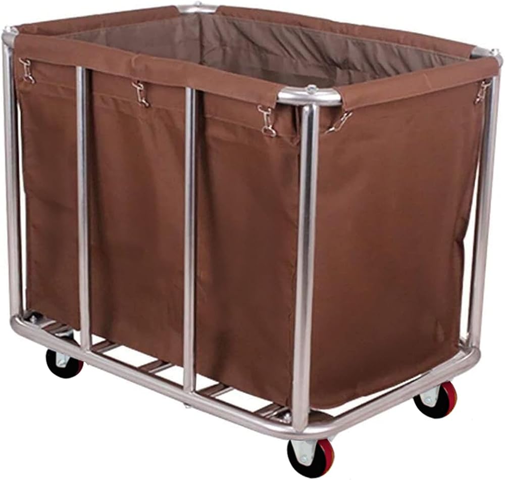 Commercial Laundry Cart with Wheels, Large Industrial Rolling Laundry ...