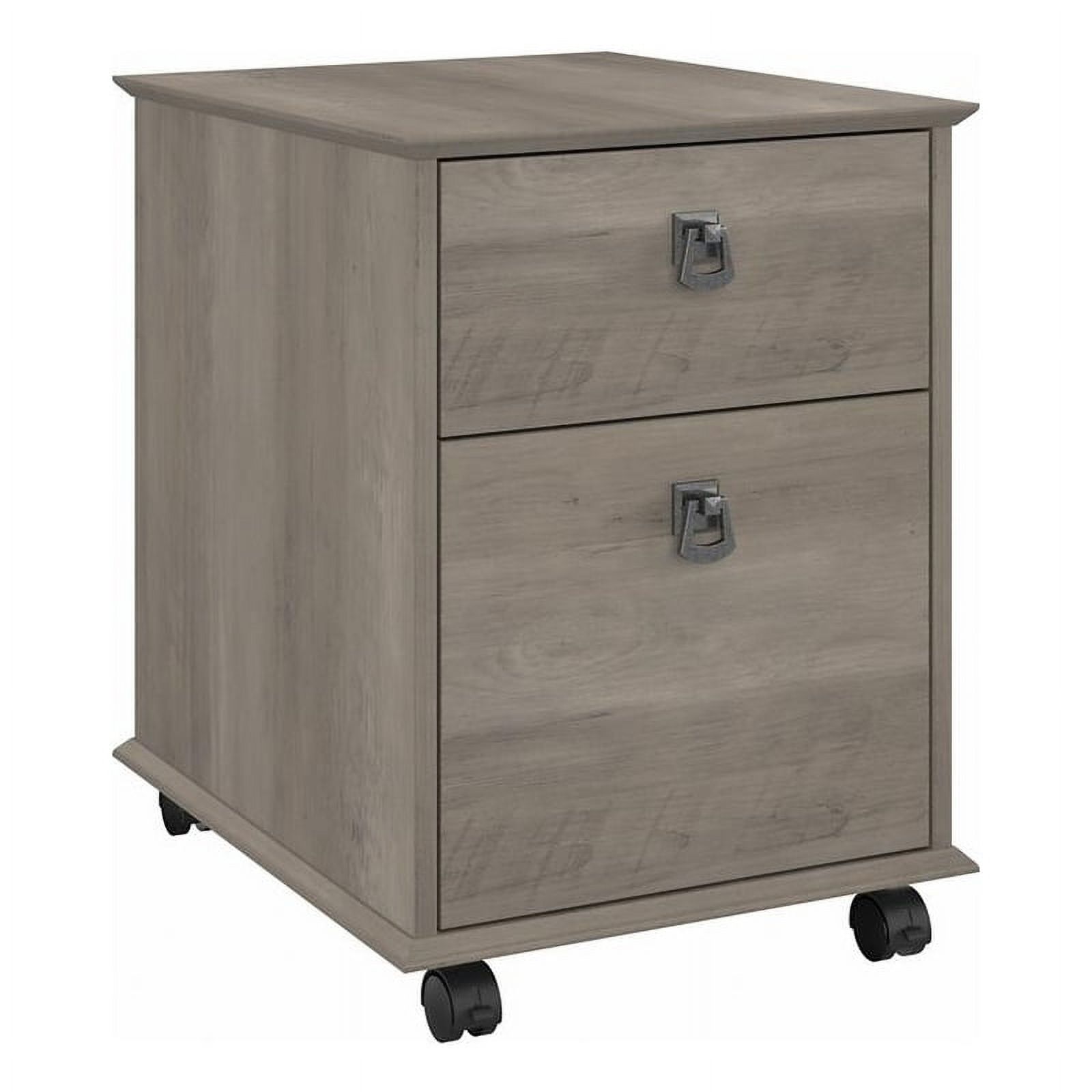 UrbanPro Farmhouse Wood Mobile File Cabinet in Driftwood Gray/Antique ...