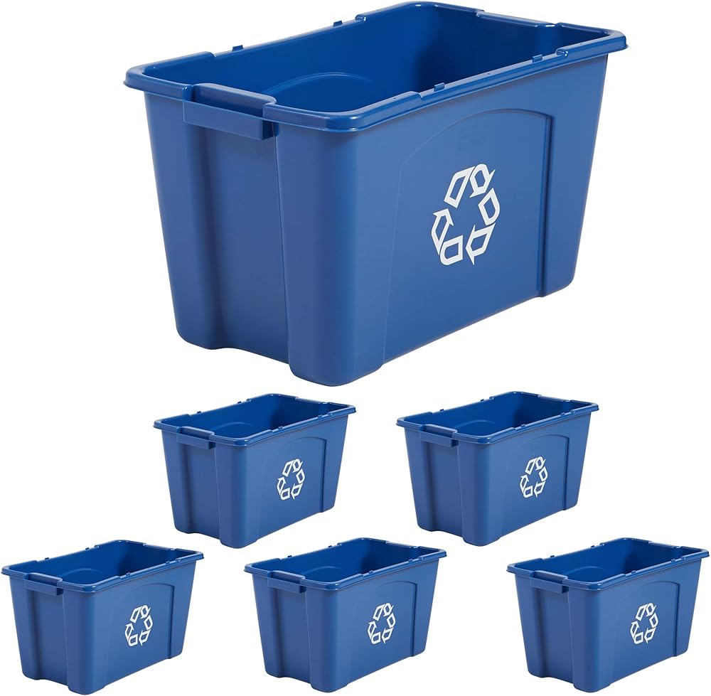 Rubbermaid Commercial Products Recycling Bin/Box, 18-Gallon, Blue ...