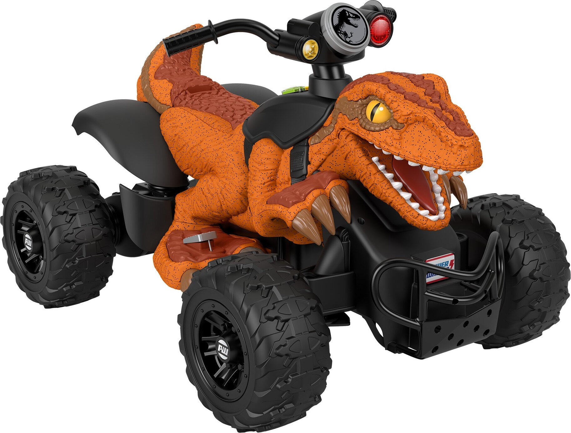 12V Power Wheels Jurassic World Dino Racer Battery-Powered Ride-On ATV ...