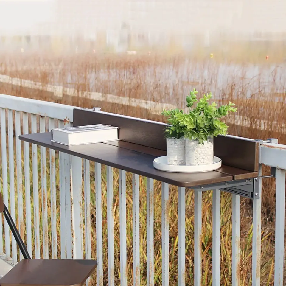 Balcony Railing Hanging Table Folding,Outdoor Folding Side Table ...