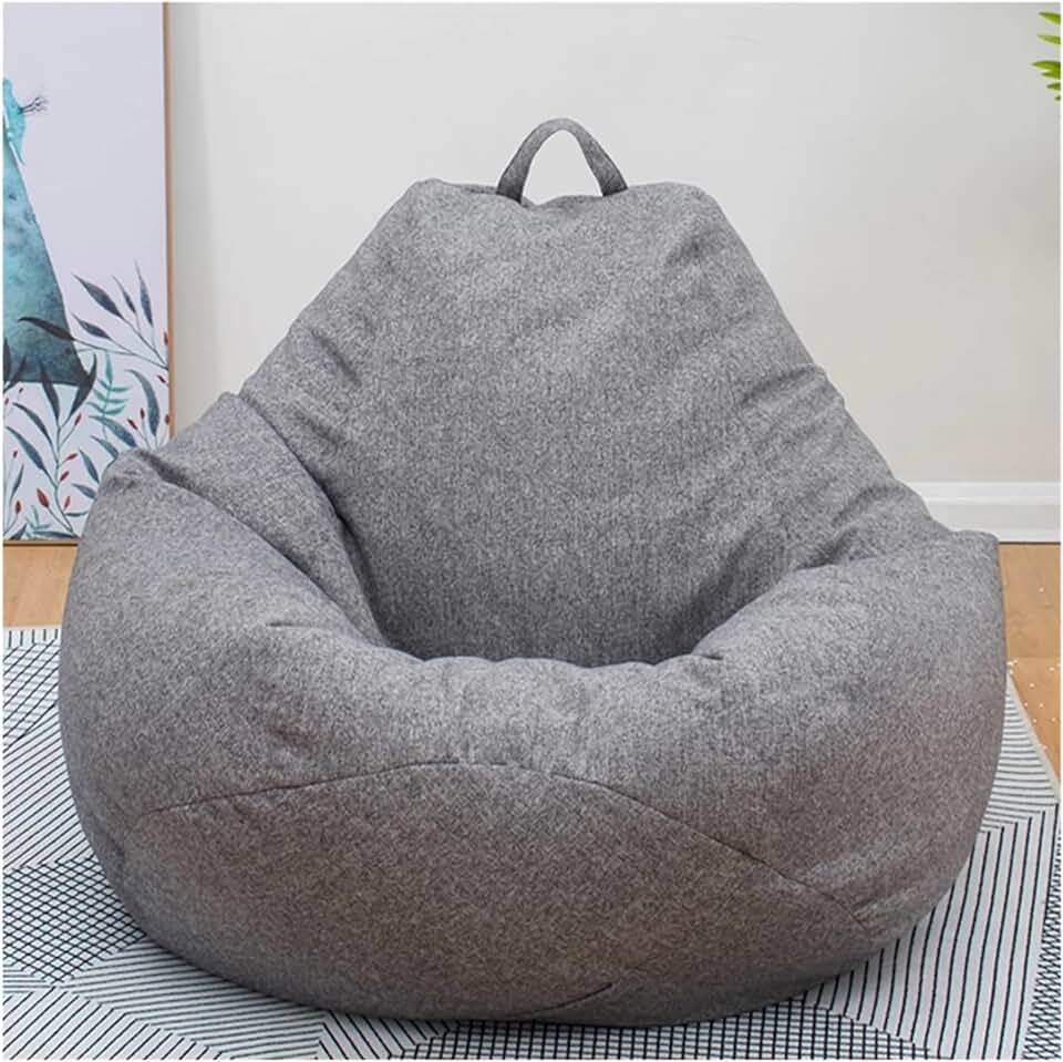 Lazy Sofa Covering Chair Stuffing Linen Recliner Beanbag Living Room ...