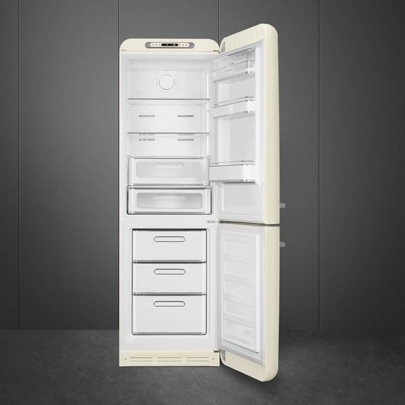 Smeg Retro-Style 24 Cream Right-Hinge Bottom Freezer Refrigerator ...