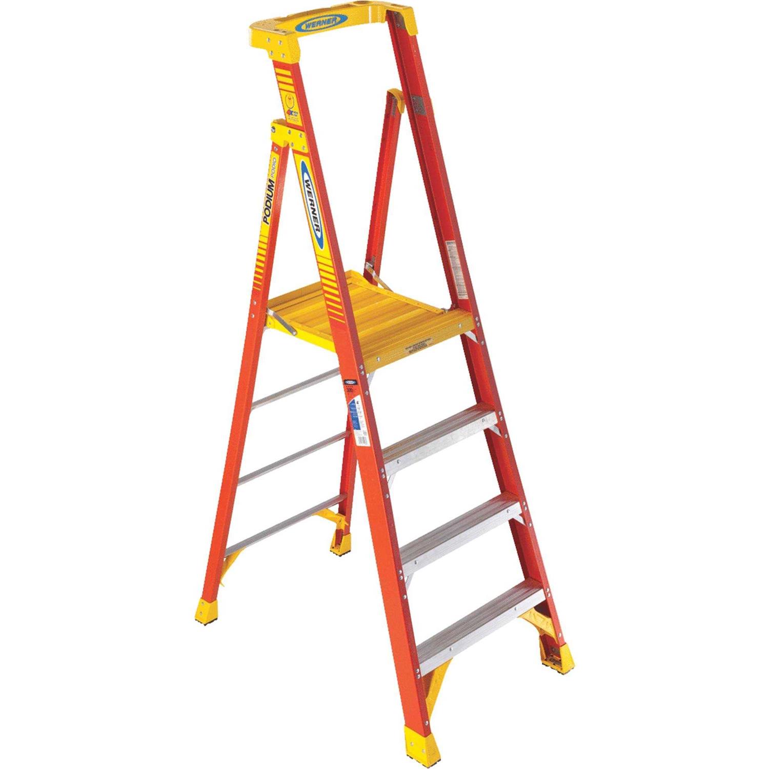 Werner Type IA Fiberglass Podium Ladder PD6204 - Arizona Outlet