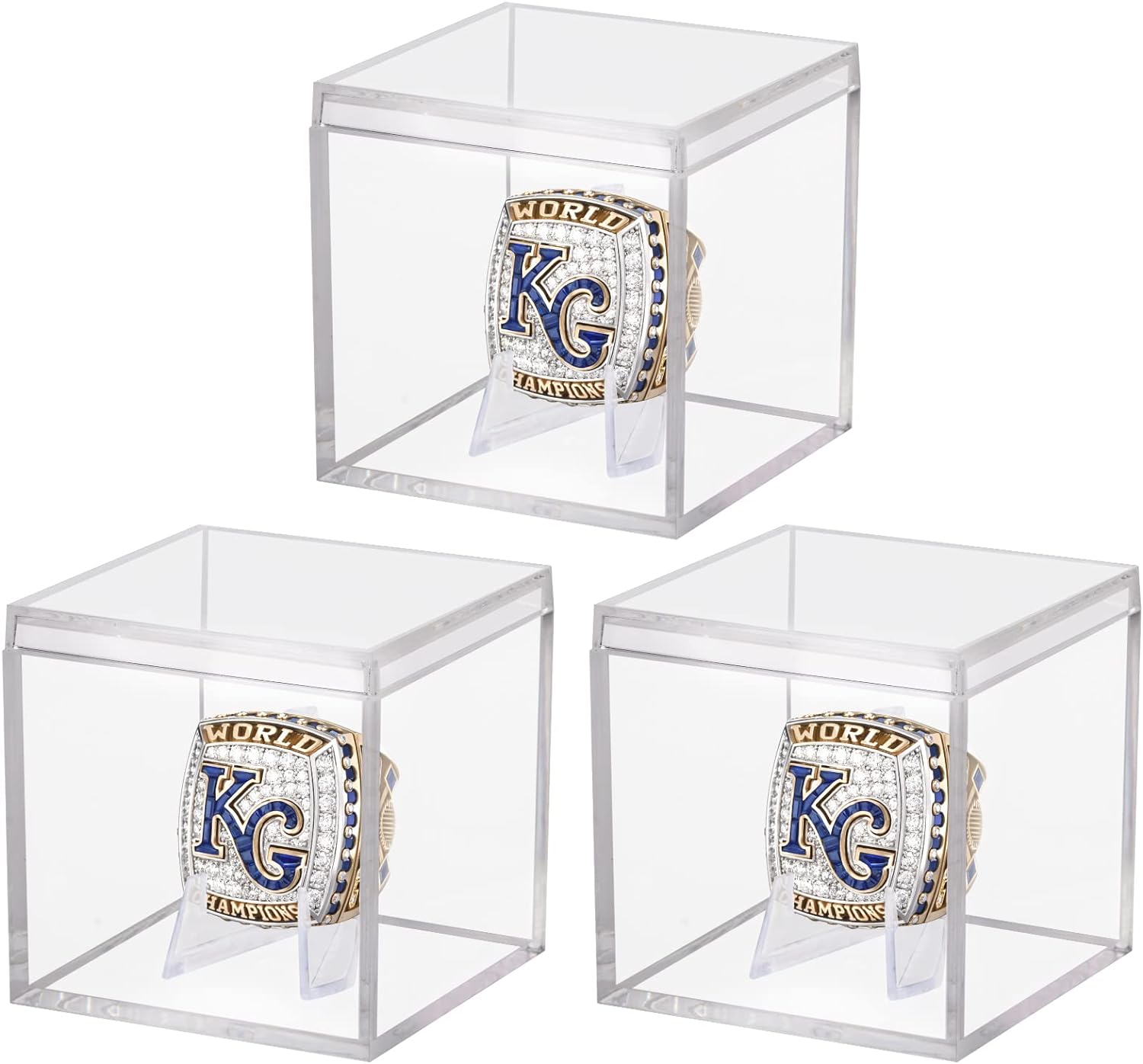 3 pack championship ring display case clear acrylic display case mini ...