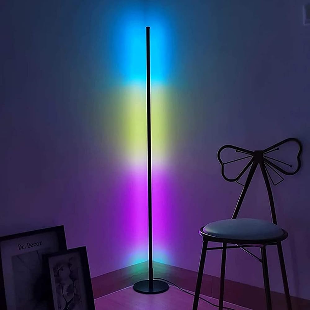 Corner Floor lamp Colour Changing 142cm Tall LED RGB Corner Floor Lamp ...
