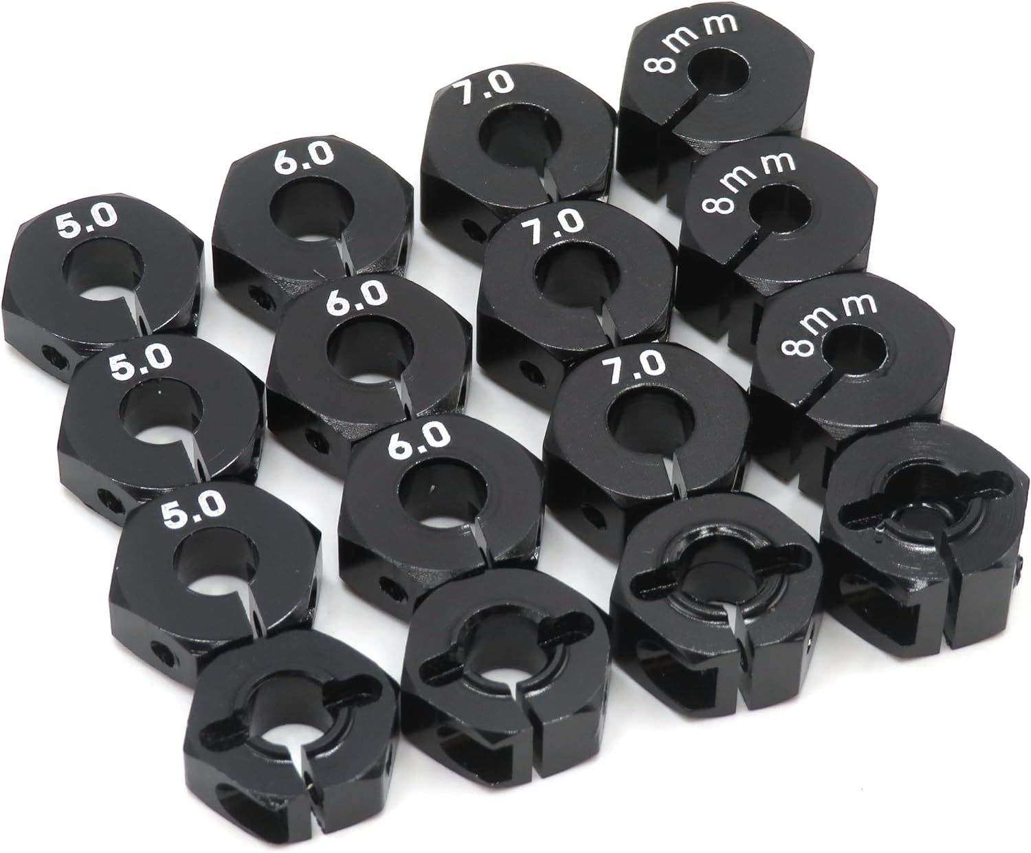 Aluminum Wheel Hub Clamp Type Thick 5mm 6mm 7mm 8mm Black Color Fit for ...