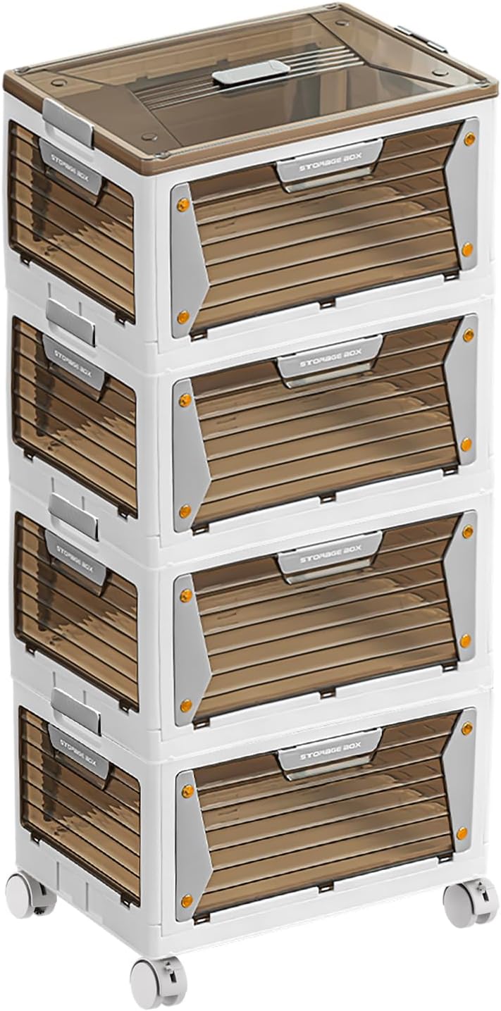 Plastic Storage Bins, Stackable Storage Organizer With Wheels，Storage ...