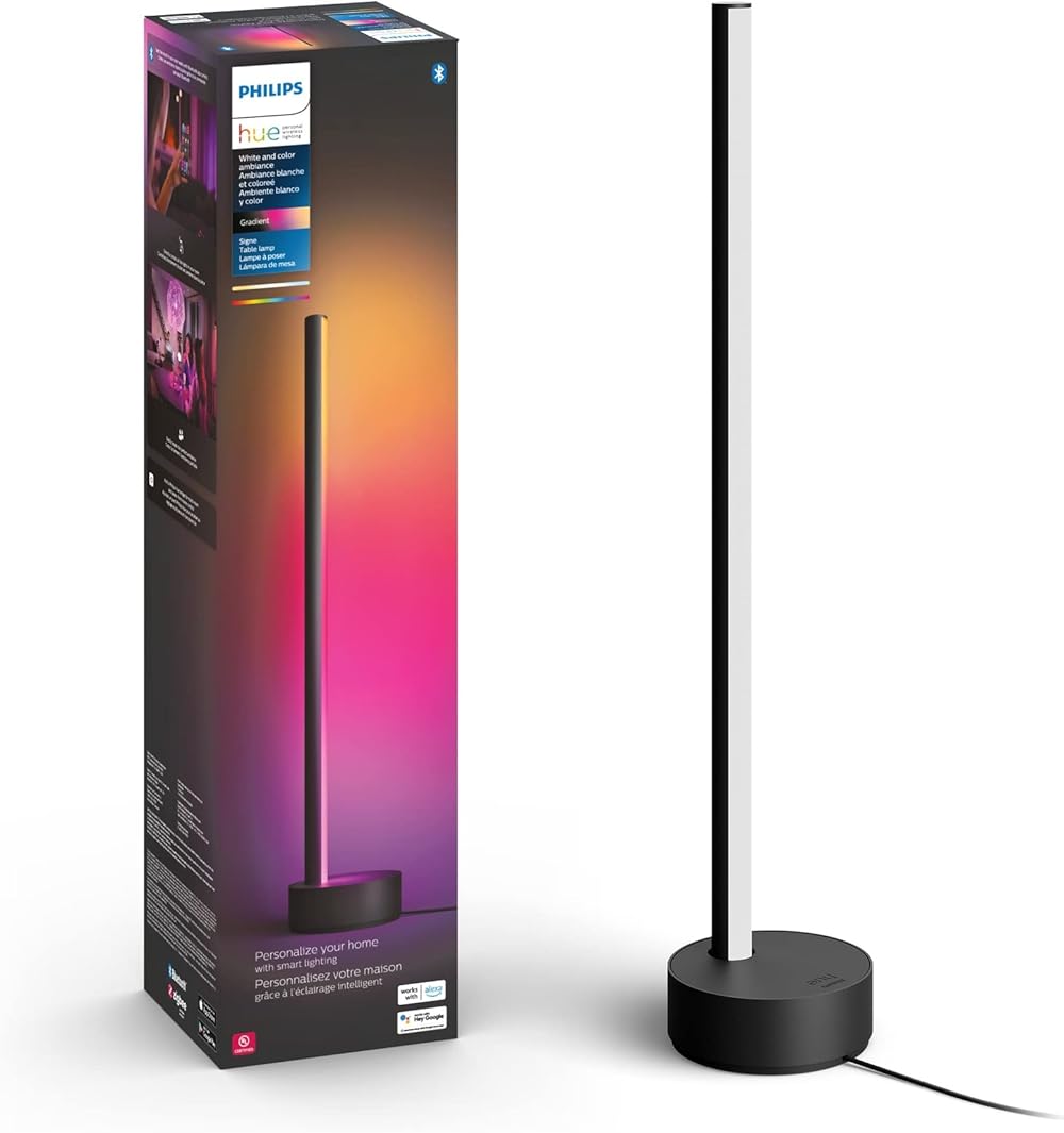 Signe Smart Table Lamp, Black - White and Color Ambiance LED Color ...