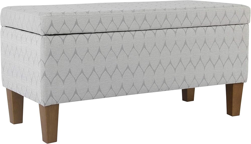 HomePop Textured Large Decorative Storage Bench, Gray and Brown, 36 x ...