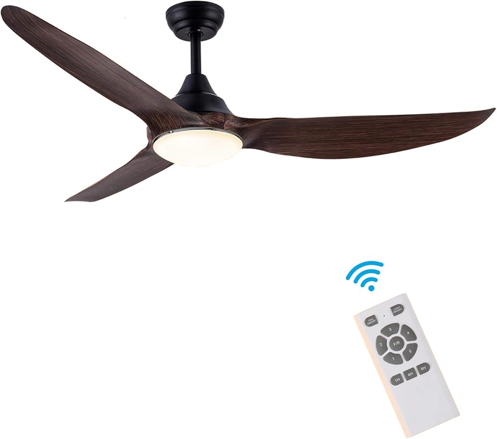 CJOY 58'' Wood Ceiling Fans with Lights, Bedroom Ceiling Fan with ...