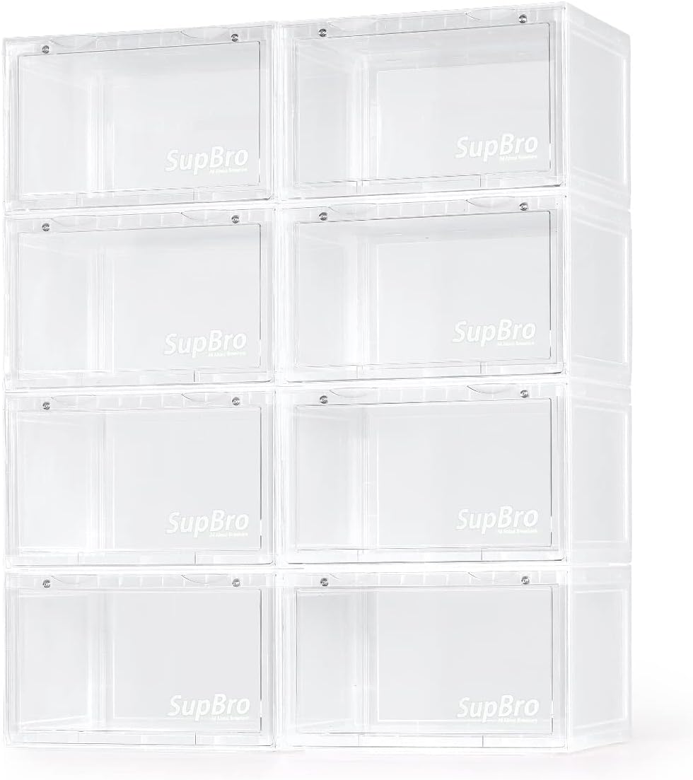 SupBro Collection Crate - Easy Access Storage Shoes Box -Plastic ...