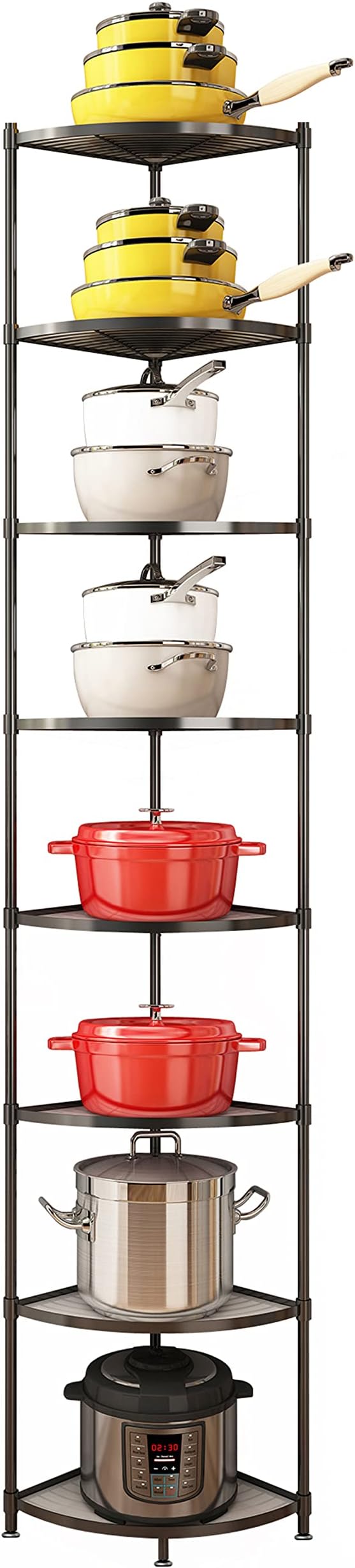 8-Tier Kitchen Pot Rack, Cookware Stand Storage Organizer ，Multi-Layer ...