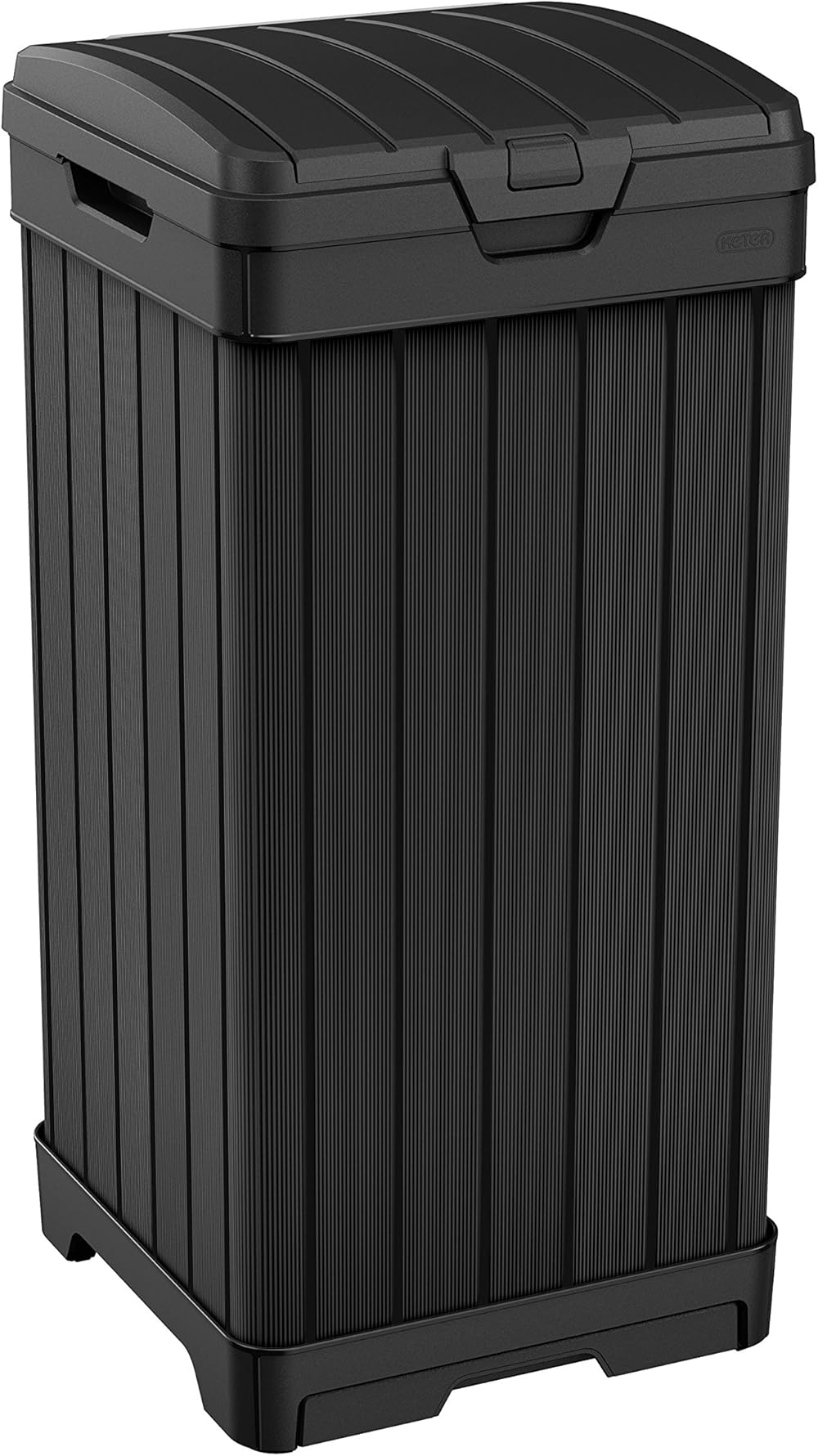 Keter Baltimore 38 Gallon Trash Can with Lid and Drip Tray for Easy ...