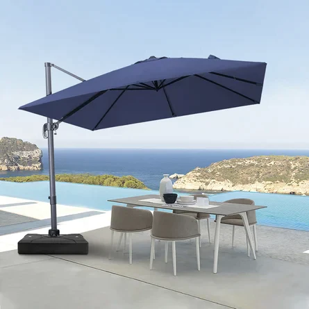10 Square Cantilever Umbrella Freeport Park Fabric Color: Navy Blue ...