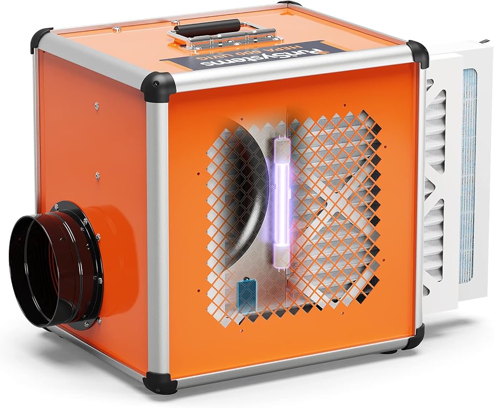 Air Scrubber, Industrial/Commercial Air Purifier with Light/Ion ...
