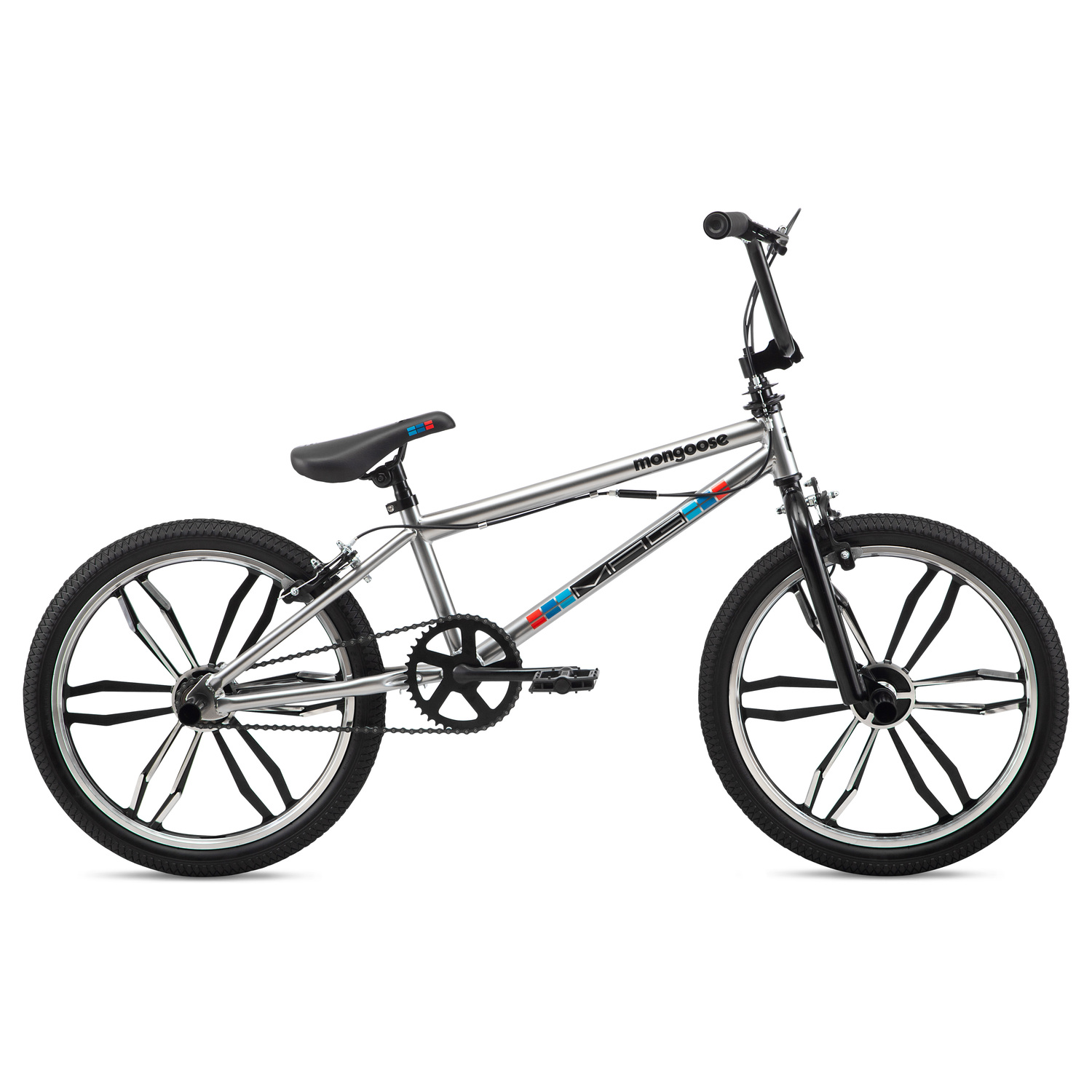Mongoose Mongoose Grid Mag BMX Freestyle Bike, 20-Inch Wheels, Single Speed, Silver - Arizona Outlet