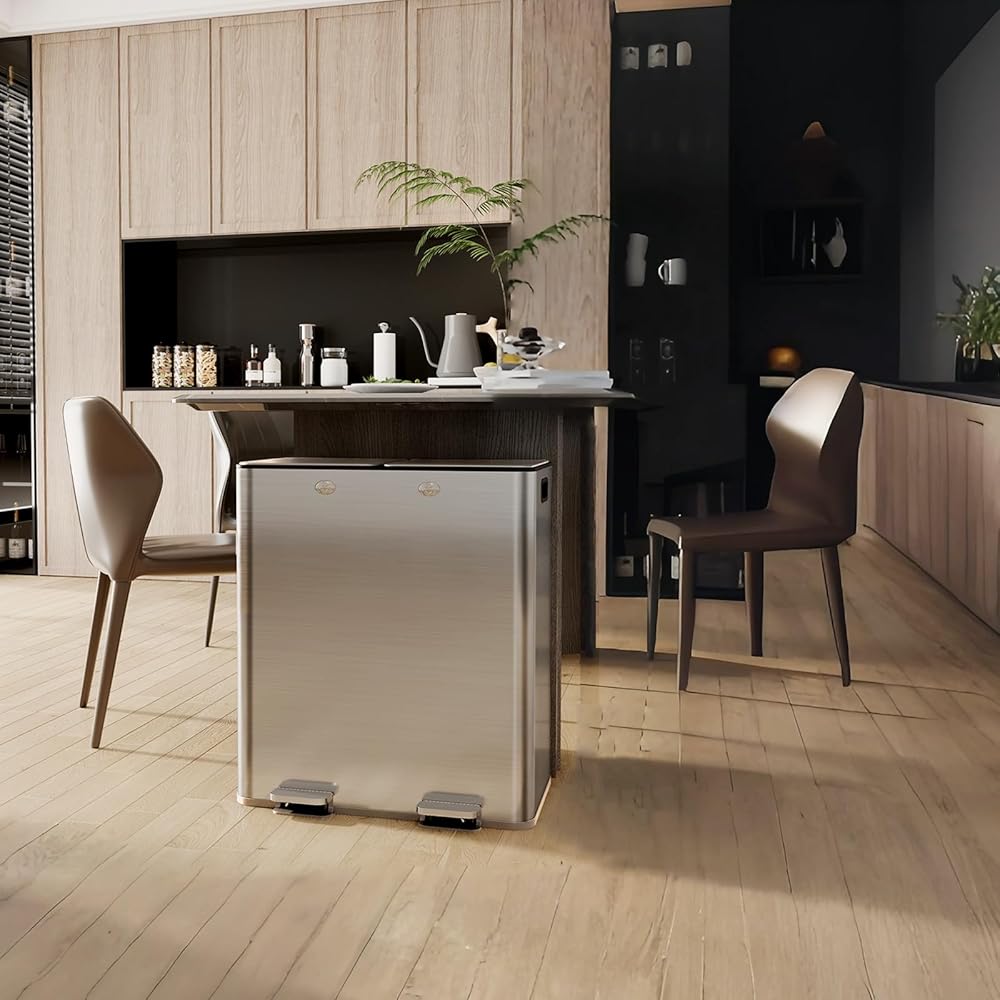 Recycle and Trash Can Combo 60L 2 Compartment Trash Can 2 * 8 Gallons ...