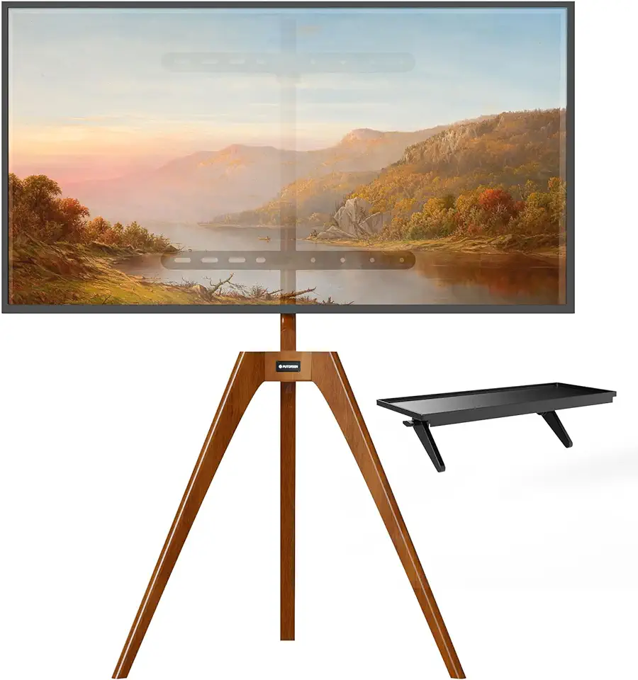 PUTORSEN Premium Wood Easel TV Stand, Adjustable TV Tripod Stand for 45 ...