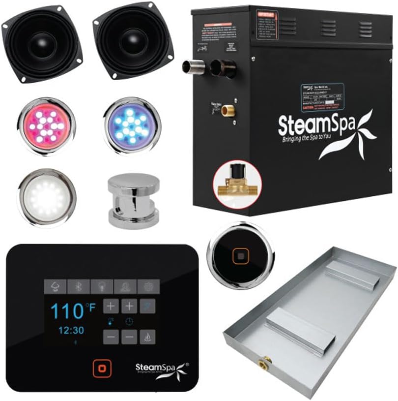 Steam Shower Generator Kit System | Polished Chrome Shower Head + Self ...