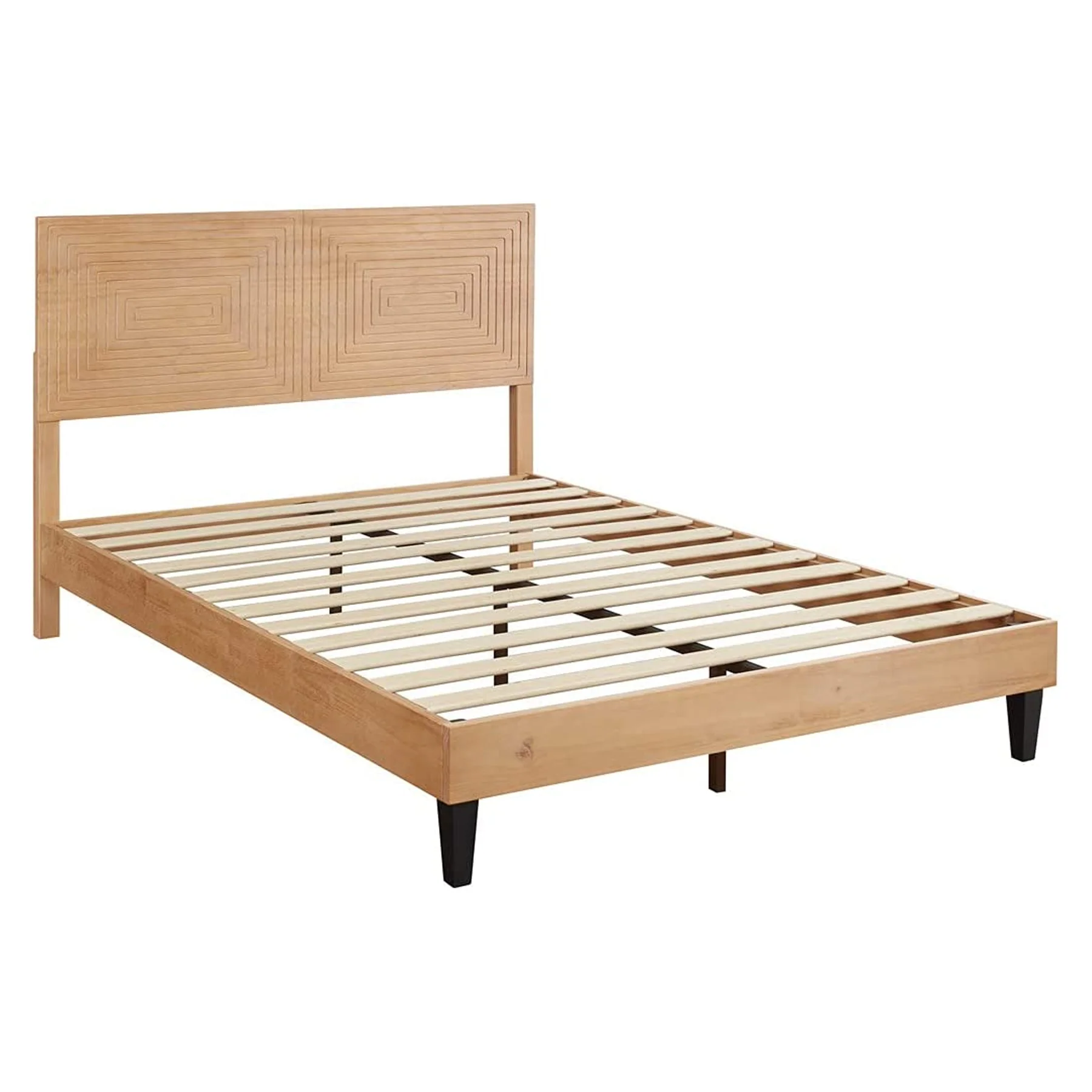 MUSEHOMEINC Solid Wood Mid Century Modern Rustic Platform Bed Frame ...