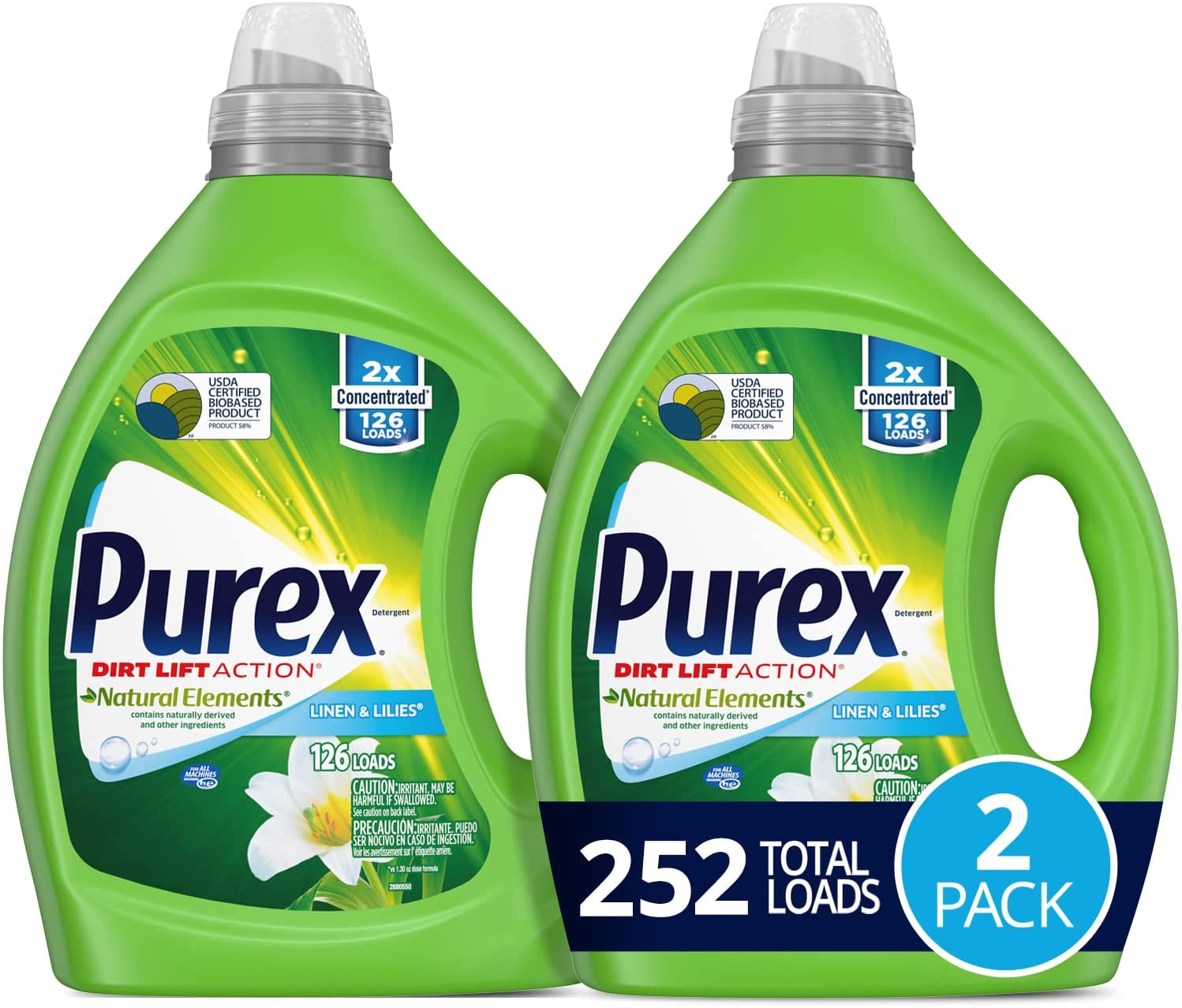 Purex Liquid Laundry Detergent, Natural Elements Linen & Lilies, 2X ...
