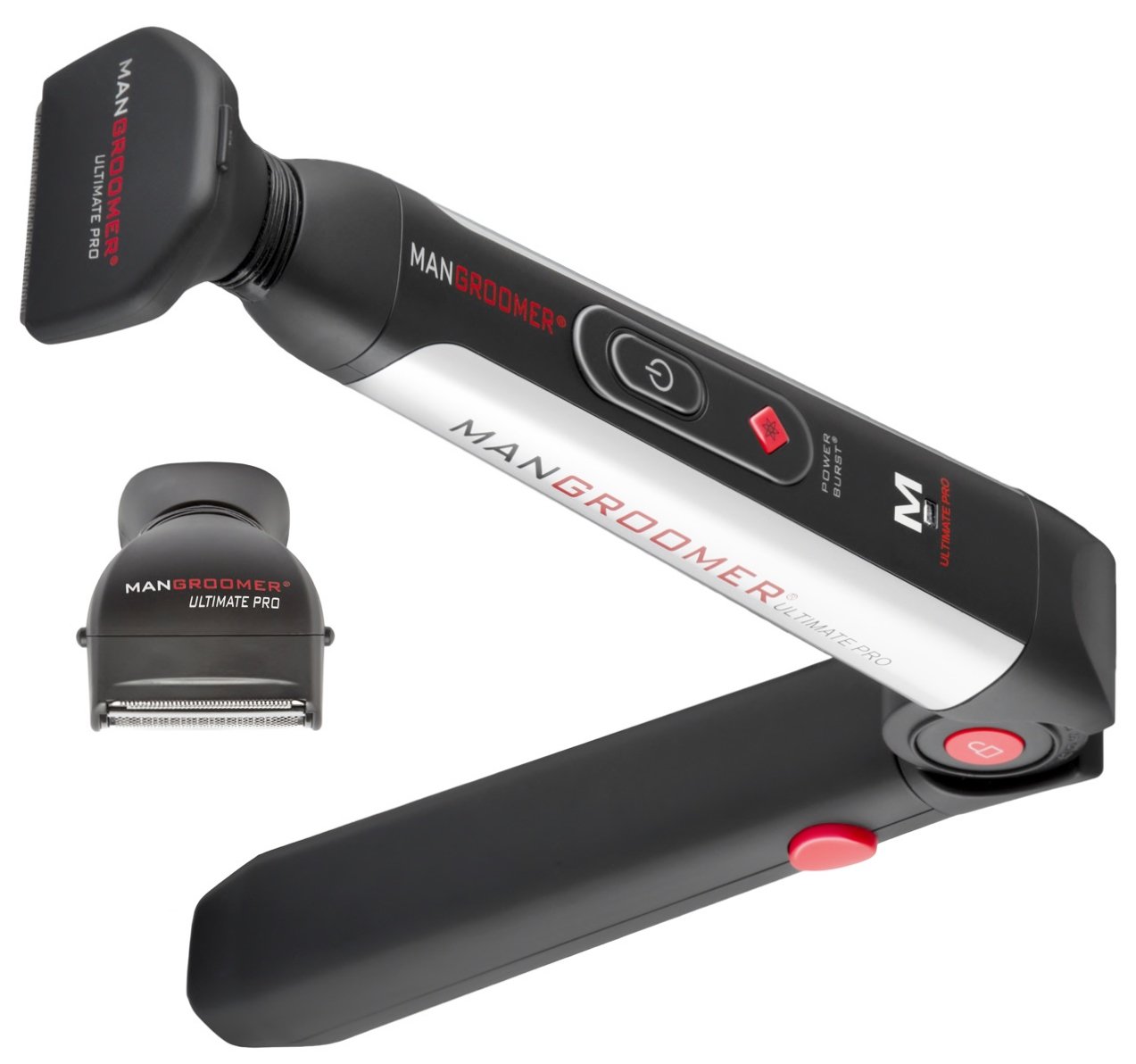 MANGROOMER – ULTIMATE PRO Back Shaver with 2 Shock Absorber Flex Heads ...