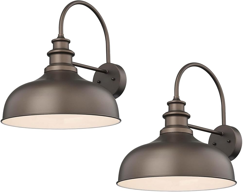 Bestshared Outdoor Farmhouse Barn Lights 16” Dome Large Outdoor Wall ...