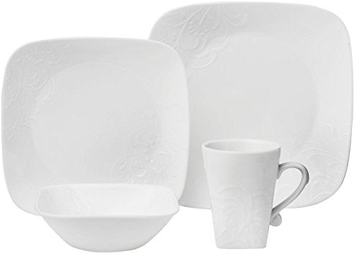 CORELLE Boutique Cherish Embossed Square 16pc Set