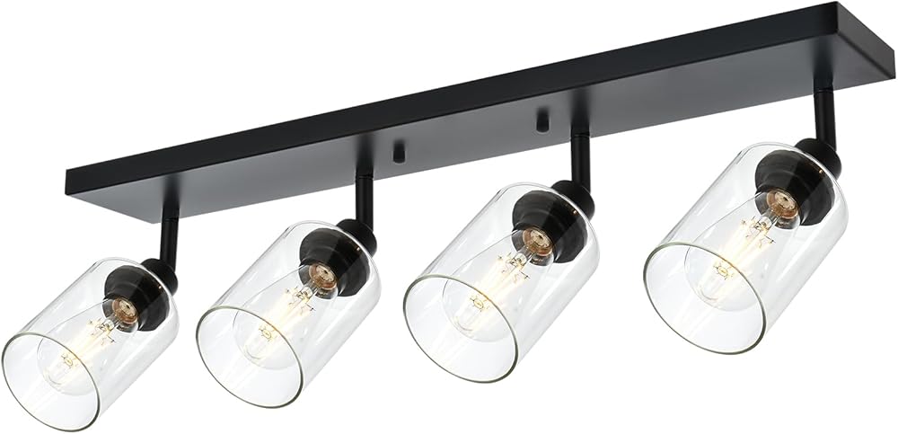4 Light VINLUZ Vanity Wall Light with Clear Glass Shade Indoor Bathroom ...