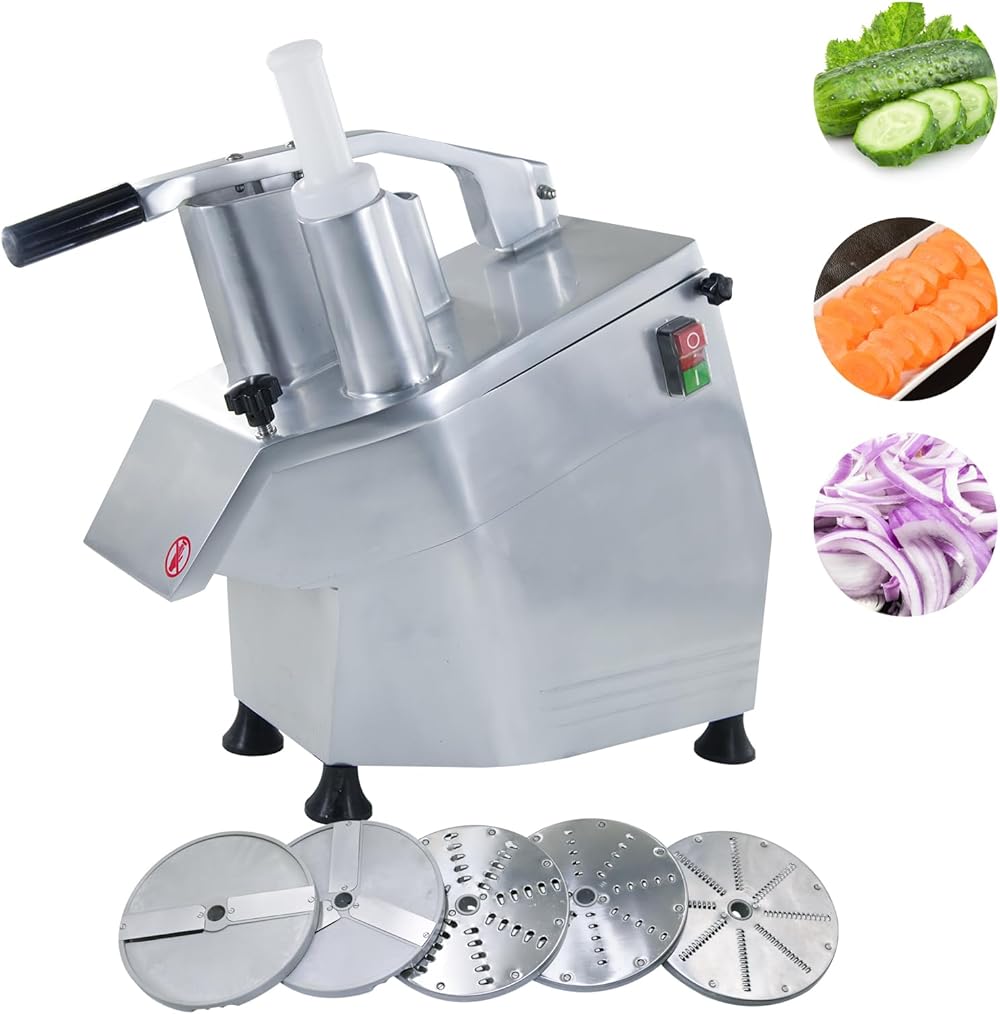 Hakka Commercial Vegetable Cutter, 550W/110V Automatic Stainless Steel Multi-Function Food ...
