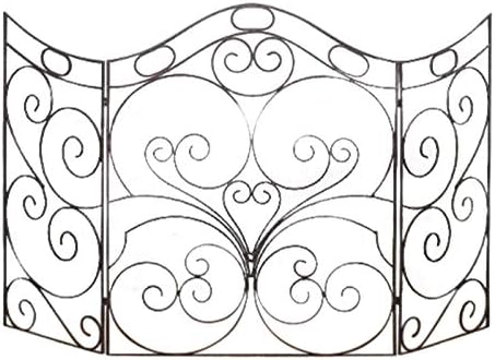 MY SWANKY HOME Extra Large 66in Bronze Curved Iron Firescreen Metal ...