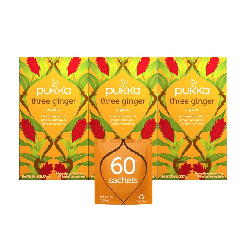 Pukka Three Ginger, Galangal and Turmeric, 3 Pack, 60 Tea Bags - Costco ...
