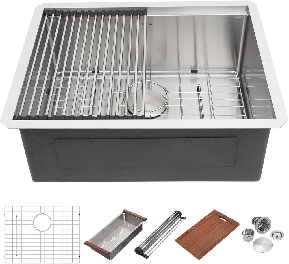 24 Undermount Kitchen Sink - Mocoloo 24" Bar Prep Sink Single Bowl 16 ...