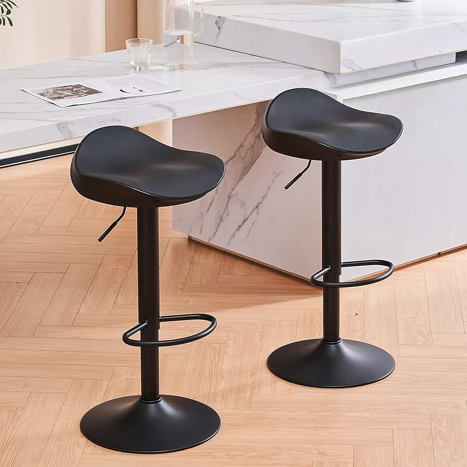 YOUNIKE Bar Stools Set of 2 Modern Counter Height Bar Stools Metal ...