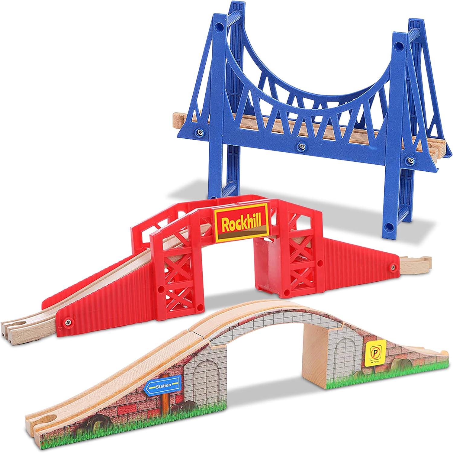Bridge Accessory Train Set: Suspension, Overpass and Arch Bridge Set ...