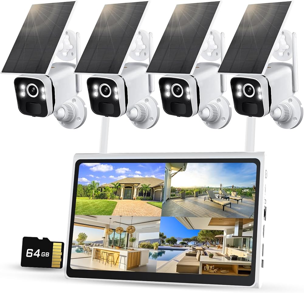 Solar Security Cameras Wireless Outdoor: 2.5K/4MP UHD Battery Solar ...