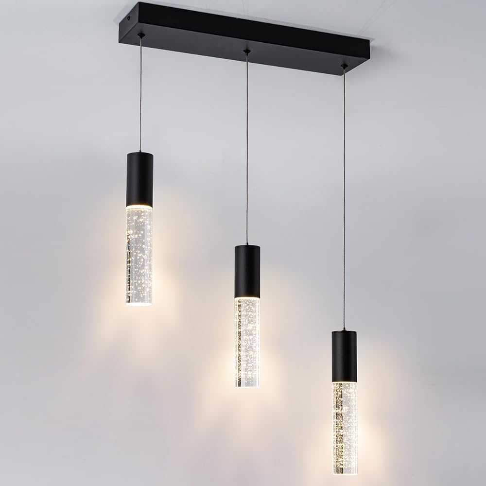Crystal Pendant Light Fixtures, Modern 3 Lights LED Pendant Lighting ...