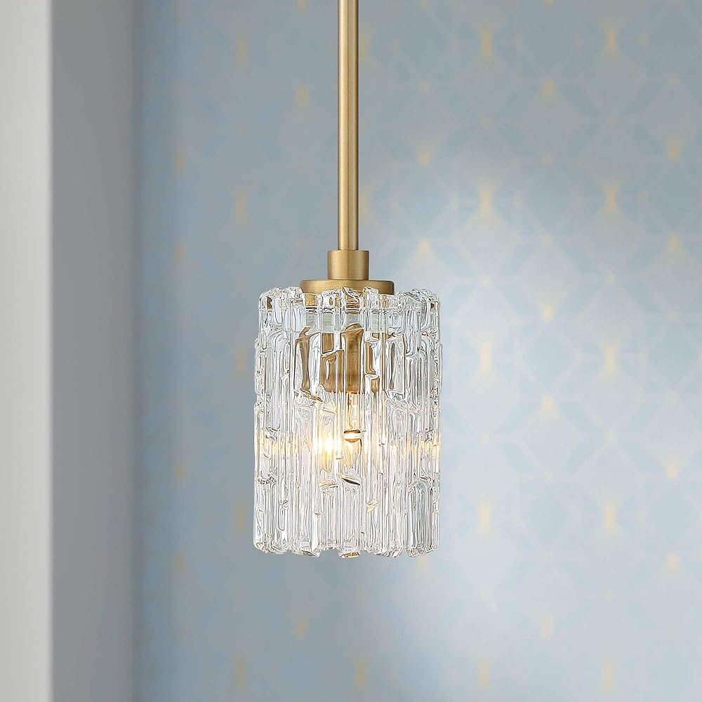 Possini Euro Design Icelight Warm Brass Mini Pendant Light Fixture 5 1/ ...