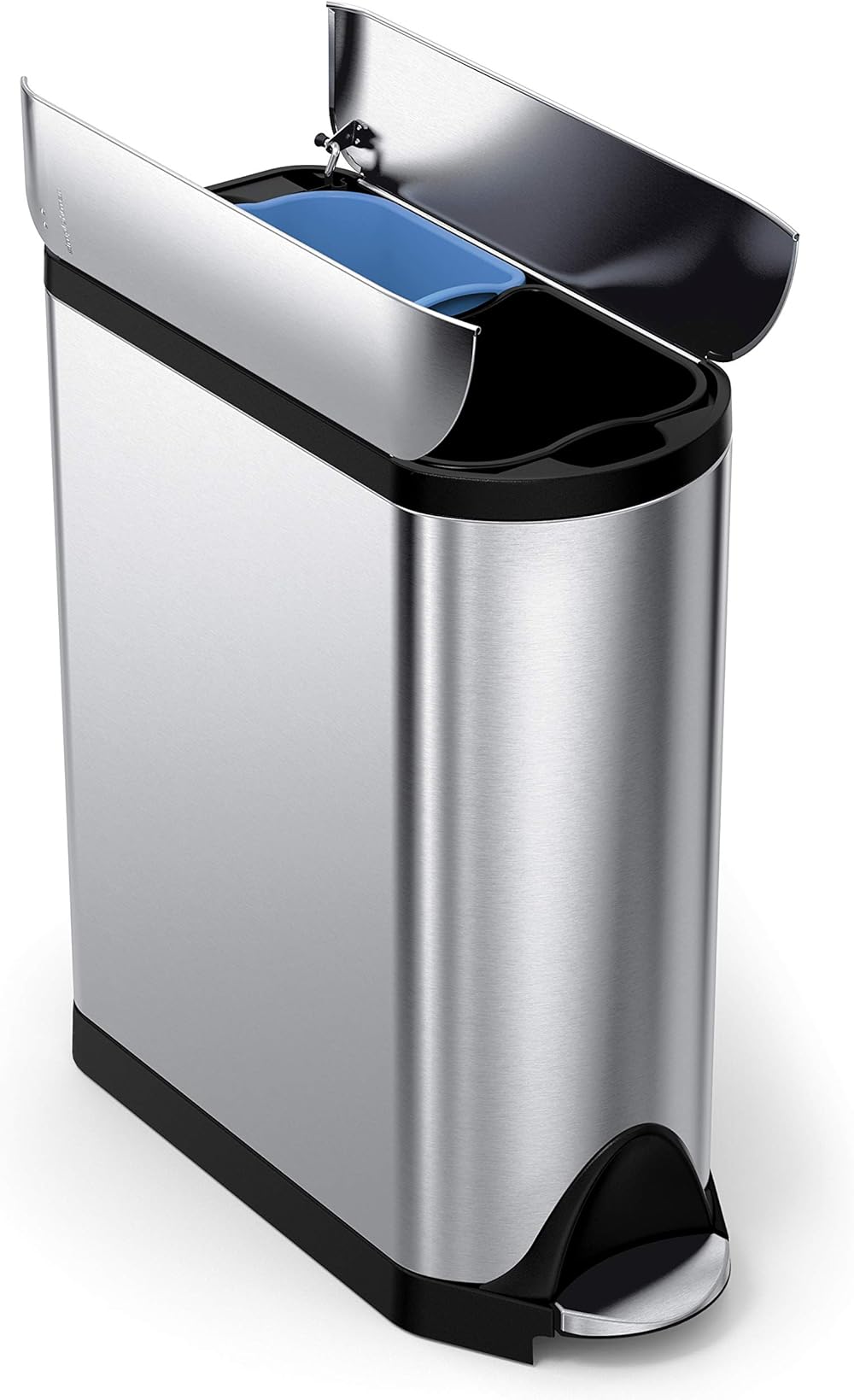 simplehuman 40 Liter / 10.6 Gallon Dual Compartment Butterfly Lid ...