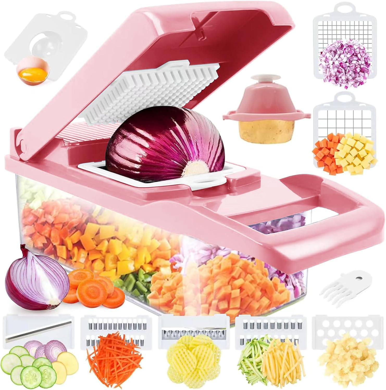 artbros vegetable chopper pro onion chopper 13 in 1 pink - Costco Arizona