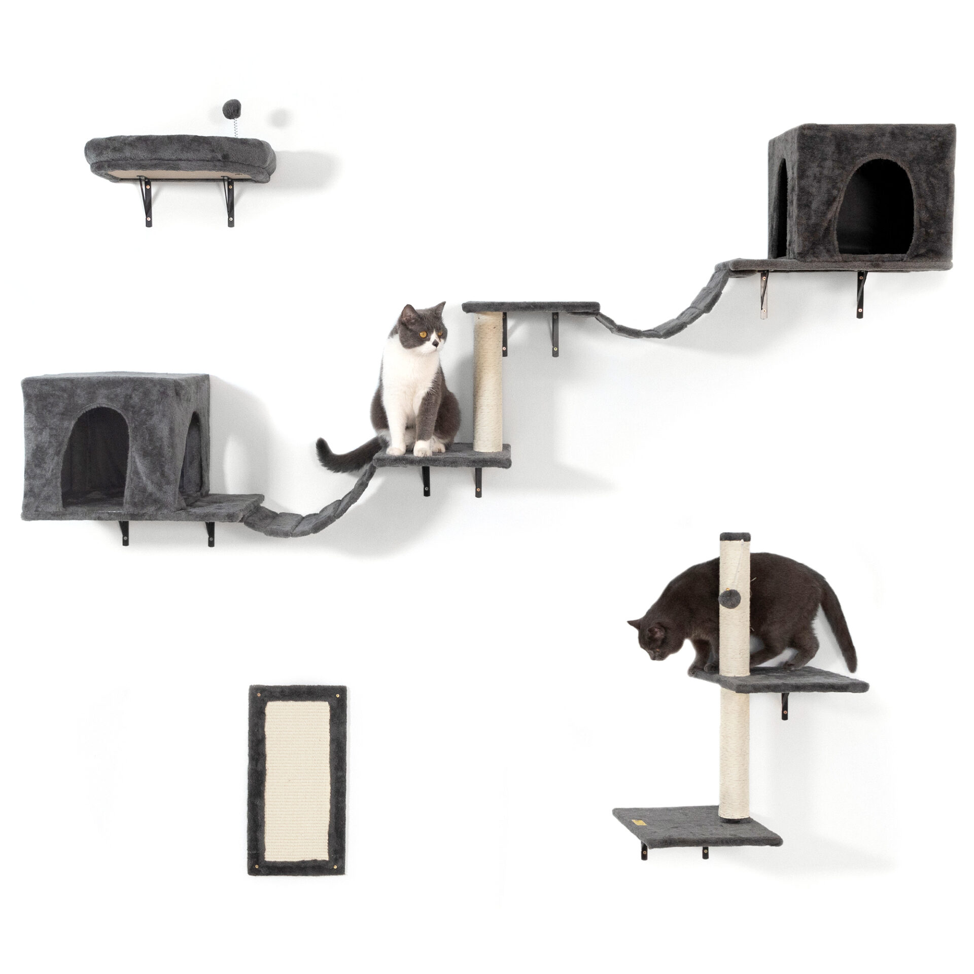 Coziwow 8-in-1 Wall Mounted Cat Tree Climber Shelves Set, Beige/Light Gray/Dark Gray - Costco ...