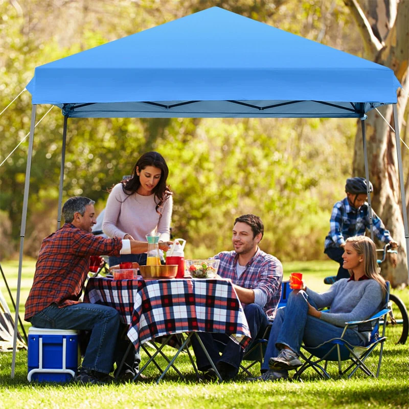 10 x 10 ft Pop up Canopy Tent Set-up Instant Shelter with Detachable Sidewall & Central Lock ...