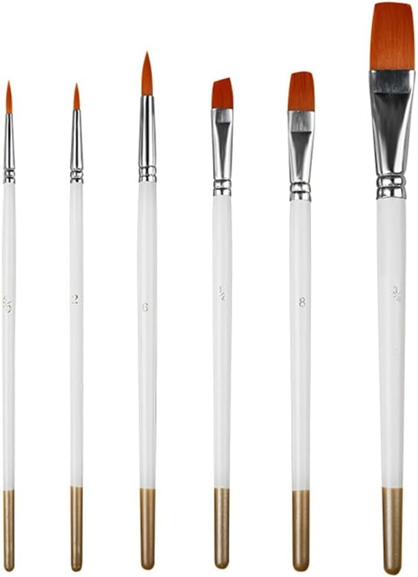 Paint Brush Oil Brush White Rod Nylon Hair Gouache Watercolour Oil ...